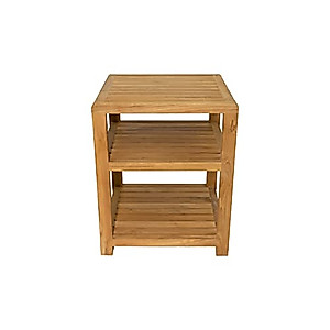 Nordic Style Natural Teak Spa/Bathroom - Under Sink Storage Bench - 14"