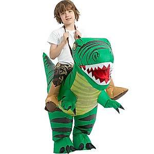 tasanor Blow Up Raptor Costume,Inflatable Costumes for Kids,Inflatable Dinosaur Costume,Halloween Costumes for Girls/Boys (4-6YRS)