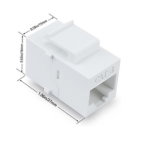 VICTEK Female to Female Cat6 Keystone RJ45 Couplers, 10 Pack, White, Tablet