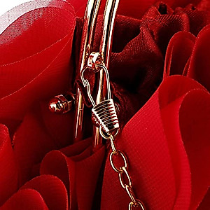 Purses and Handbags for Women Clutch Purse Party Clutch Shoulder Bags with Detachable Strap (Red)