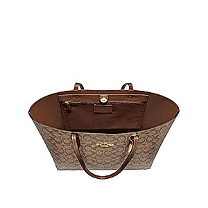 Coach Signature Town Tote Khaki/Saddle Brown