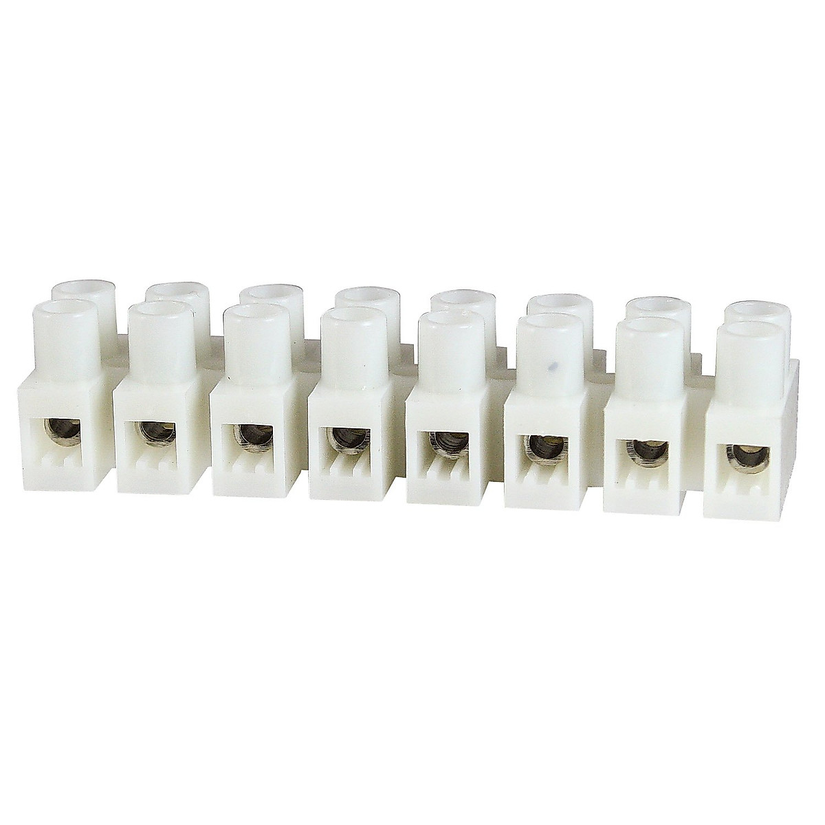ASI MY8HW-1.2-8.0-8P Euro Style Terminal Strip Panel Mount, 8 Position, 8 mm Pitch, 20 Amp, 600V, 20 - 12 AWG, White Nylon, Horizontal Wire Entry (Pack of 25)