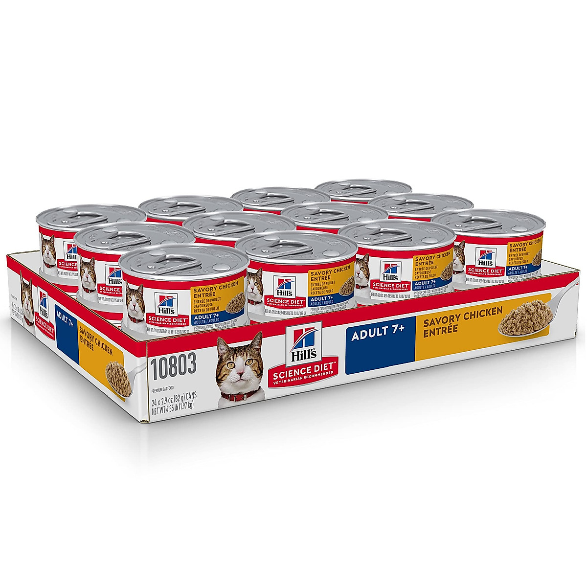 Hill's Science Diet Adult 7+, Senior Adult 7+ Premium Nutrition, Wet Cat Food, Chicken Minced, 2.9 oz Can, Case of 24