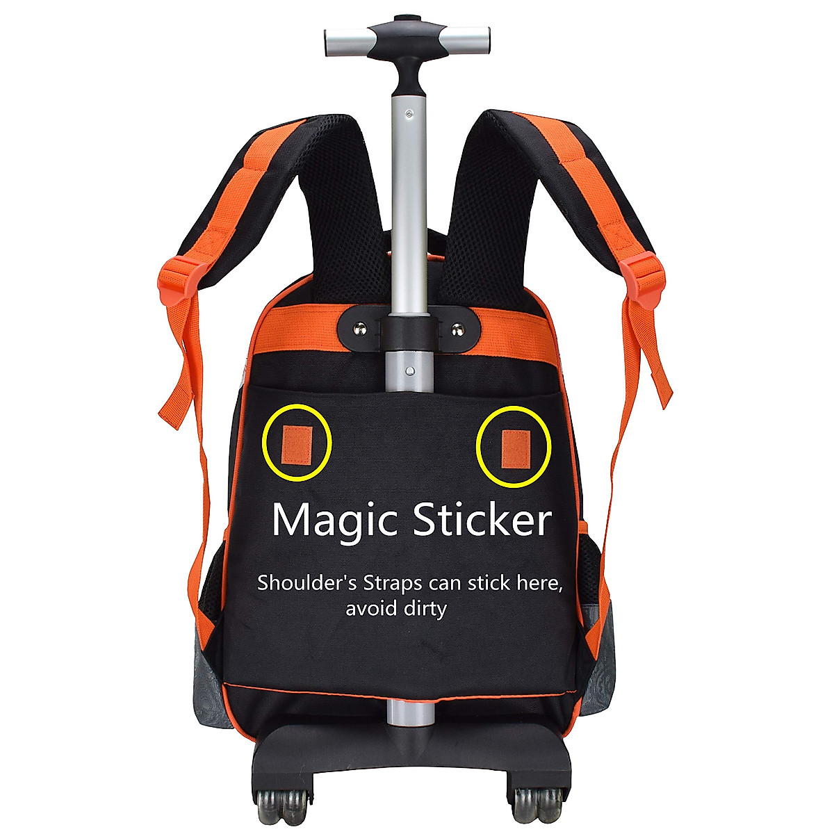 Meetbelify 3Pcs Rolling Backpack for Boys with Lunch Bag Pencil Case School Bags Wheeled Backpack