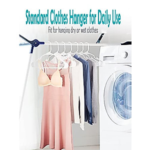 Smartor Plastic Hangers 30 Pack, White Clothes Hangers, Durable Coat Hanger for Closet, Thick White Hangers, Notched Hangers for Adult, Hanging Shirts, Blouses as Space Saving Hangers - White