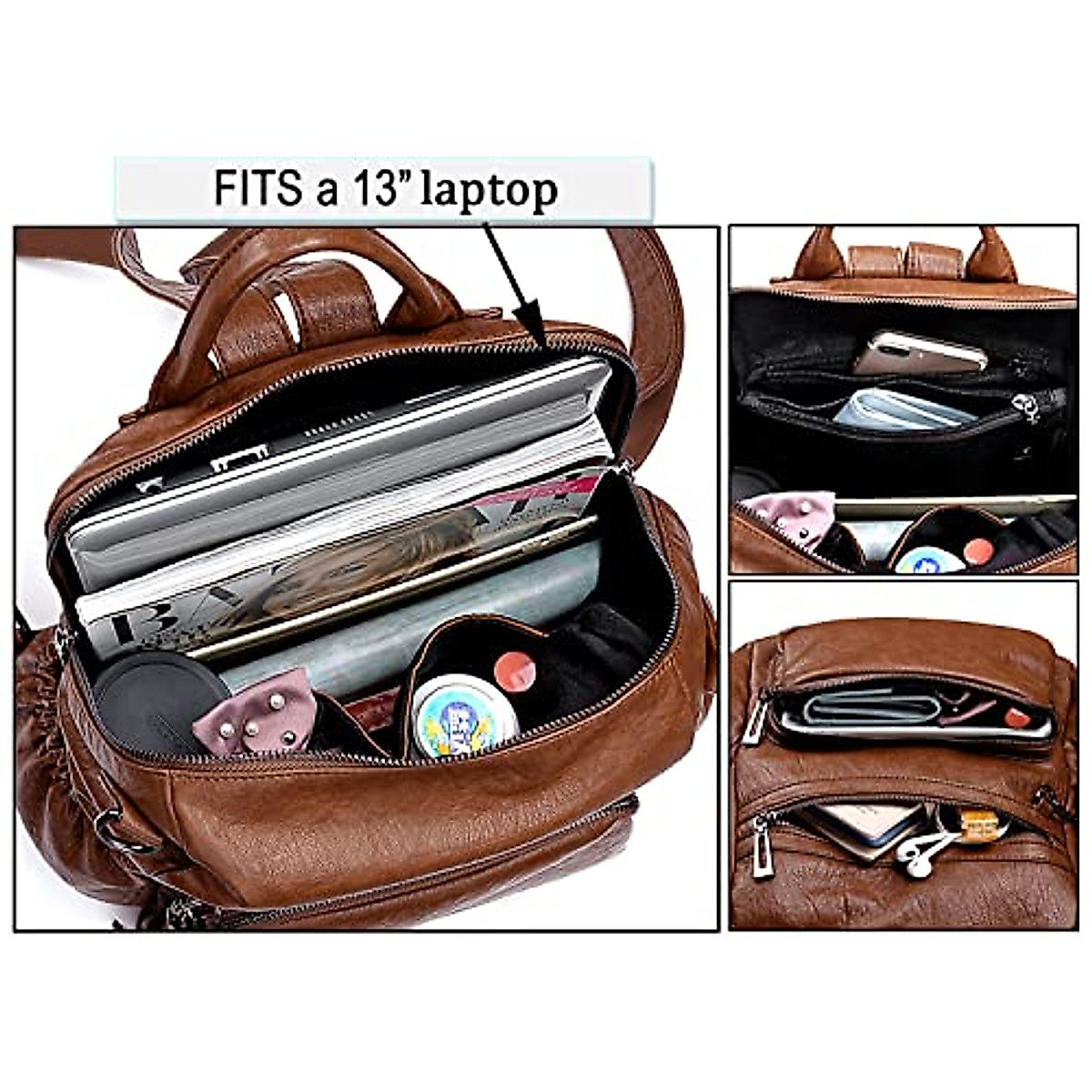 UTO Women Backpack Purse Leather Vegan Ladies Fashion Designer Rucksack Convertible Travel Shoulder Bag with Tassel