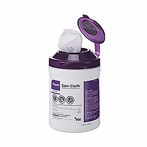 PDI-Q55172 Professional Disposables Surface Disinfectant Super Sani-Cloth Wipes, 160 Count - Purple