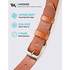WOLFANT Leather Belt for Men,100% Italian Full Grain Real Solid Leather