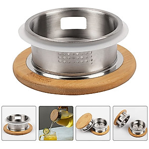 Glass Water Pitcher Wood Lid Replacement Cold Drink Jug Covers Carafe Stainless Steel Lids Beverage Jar Cover for Summer Water Bottle Supply