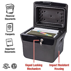 SentrySafe Fireproof and Waterproof Safe Box with Key Lock, File Safe with Carrying Handle for Documents, 0.66 Cubic Feet, 14.1 x 16.6 x 13.8 Inches, FHW40100