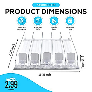 Fully Assembled Drink Beverage Fridge Organizer, Automatic Self-Pusher Glide, Adjustable Width, Soda Can Water Beer Bottle Beverage, 12oz to 20oz, Home Kitchen, Commercial Refrigerator (White)