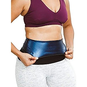Sweat Shaper Waist Trimmer for Women, Waist Trainer Sauna Belt, Neoprene-Free Waist Cincher, Sauna Slimming Belt (Black, X-Large)
