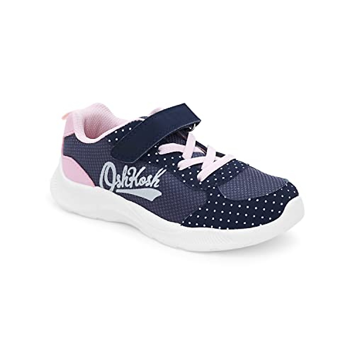 OshKosh B'Gosh Girls Retra Sneaker, Navy/Silver, 11 Little Kid