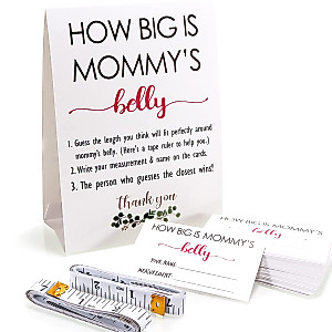 Eilcoly How Big Is Mommy's Belly Guess Game, Guessing Game for Baby Shower Party, How Big is Mommy's Belly Baby Shower Games, DMC0 D-01-C 0