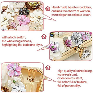 BBTT.ful Women Clutches Flower Evening Handbag Chain Strap Shoulder Bag handbag Wedding bag purse