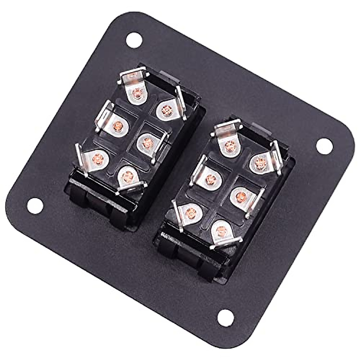 TWTADE 2 Pcs Momentary Polarity Reverse Rocker Toggle Switch Control Motor RV Power Jack Forward Reverse 20A 50V DC/15A 250V AC 6 Pin 3 Position (ON)-Off-(ON) with Panel and Wire
