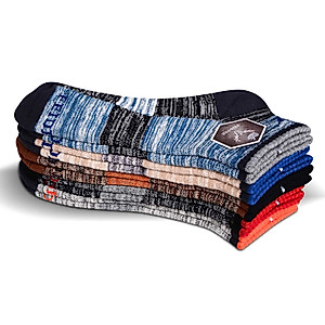 FEIDEER Men's Hiking Walking Socks, 5 pack Outdoor Recreation Wicking Cushioned Quarter Low Cut Ankle Socks for Men (5MSS20205-XL)