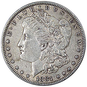 1881 Morgan Dollar VF Very Fine 90% Silver $1 US Coin Collectible