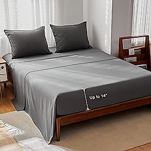 WARMDERN Grey Comforter Set King Size Waffle Weave Lightweight Bedding Comforter Sets Soft Microfiber Down Alternative Comforter 7 Pieces Bed in A Bag All Season(Gray, King)