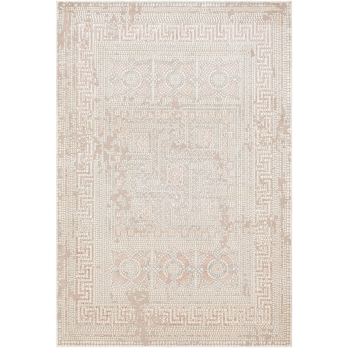 Mark&Day Area Rugs, 5x7 Herblay Global Rose Area Rug, Camel Beige Grey Carpet for Living Room, Bedroom or Kitchen (5'1" x 7'3")