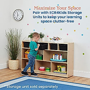 ECR4Kids Scoop Front Storage Bin, Multipurpose Organization, Black, 5-Piece