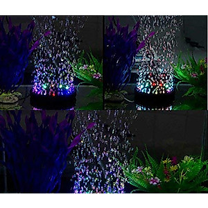LONDAFISH Aquarium Bubble Light Aquarium Air Stone LED Light Air Pump Bubble Stone Lamp