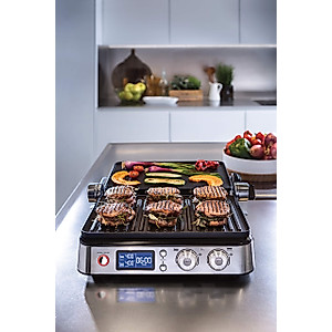 De'Longhi CGH1030D Livenza All-Day Grill, Griddle and Waffle Maker Silver Large
