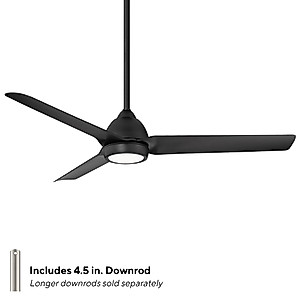 WAC Smart Fans Mocha Indoor and Outdoor 3-Blade Ceiling Fan 54in Matte Black with 3000K LED Light Kit and Remote Control works with Alexa and iOS or Android App