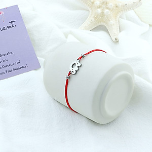 Bowisheet Good Luck Elephant Bracelet Handmade Red Cord Adjustable Bracelet With Message Card Gift for Women