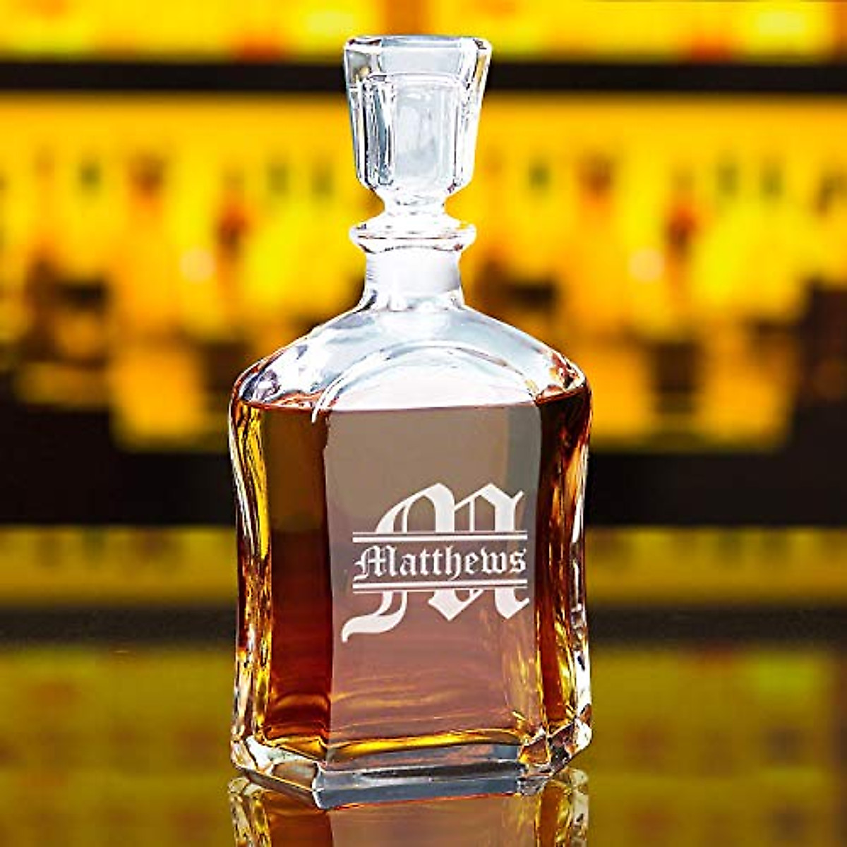 Personalized Whiskey Decanter, Custom Engraved Liquor Decanter - 23 Oz