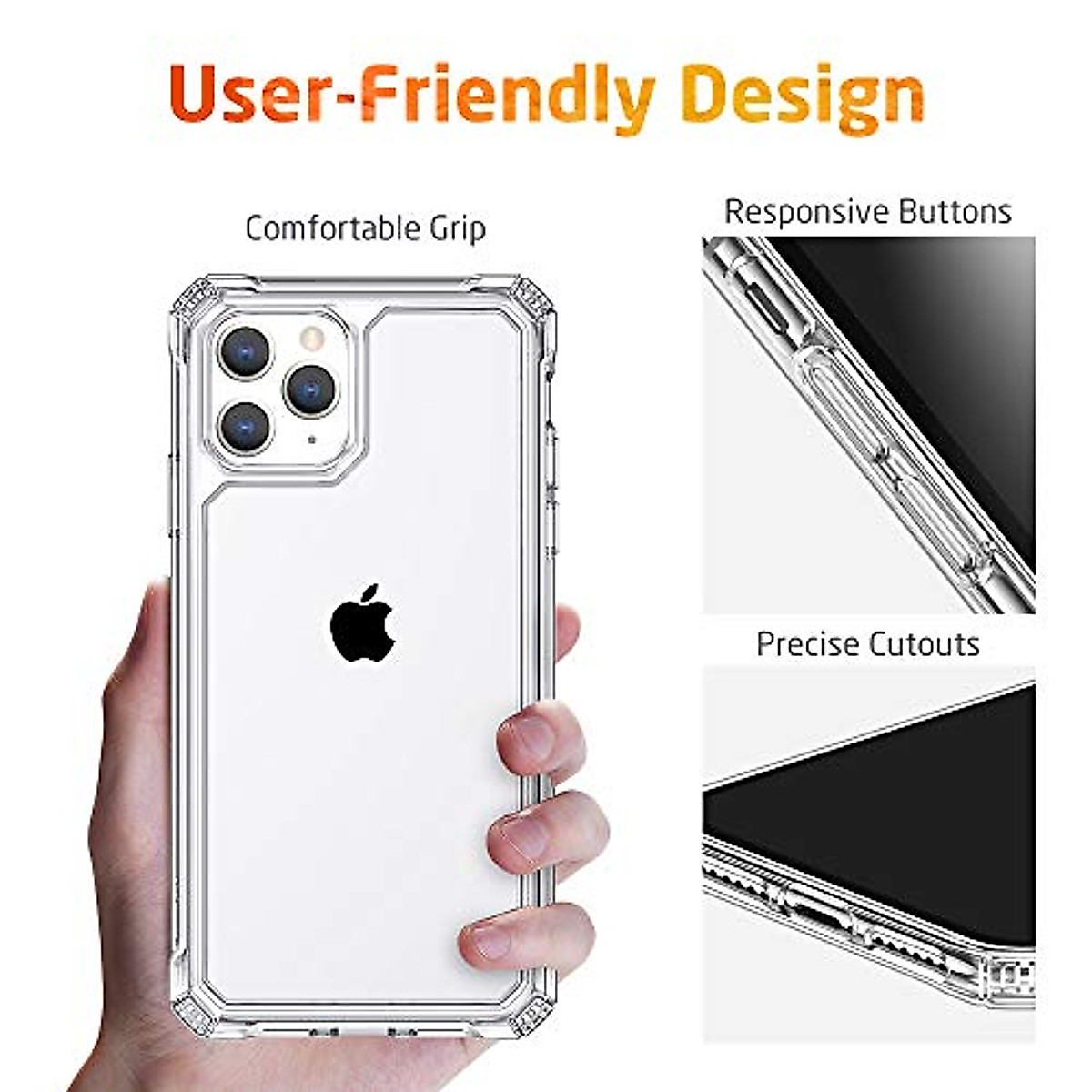 ESR Air Armor Designed for iPhone 11 Pro Case, [Shock-Absorbing] [Scratch-Resistant] [Military Grade Protection] Hard PC + Flexible TPU Frame, for The iPhone 5.8”(2019), Clear