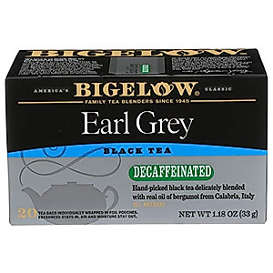 BigelowTea Earl Grey Tea (Decaffeinated), 20 Count(Pack of 1)