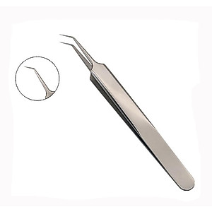 1Set(3PCS) Silver Professional Remove Blackheads Tweezers Set - Stainless Steel Straight/Slanted & Pointed Splinter/Bend Curved Blemish Extractor Tool for Acne Zit Cystic Blemish Whitehead Popping