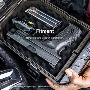 VAULTEK LifePod 2.0 Secure Waterproof Travel Case Rugged Electronic Lock Box Travel Organizer Portable Handgun Case with Backlit Keypad (Covert Black)