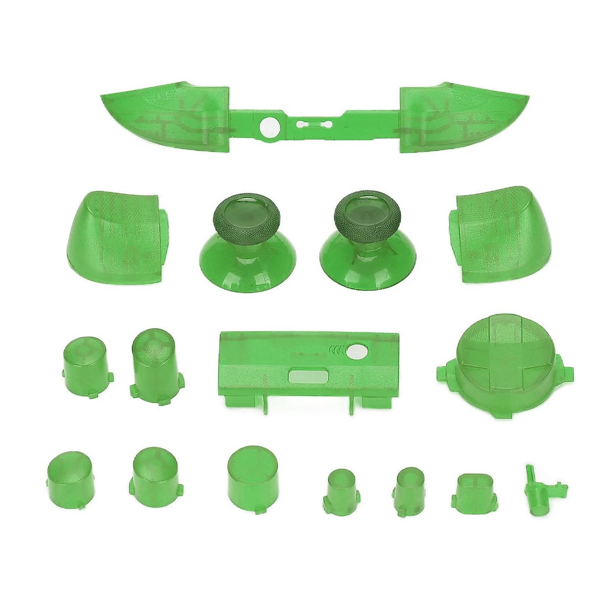 Replacement Full Set Bumper Buttons Compatible with Series X Series S Controller, Controller LB RB LT RT Bumper Buttons Repair Kit, Gamepad(Green)