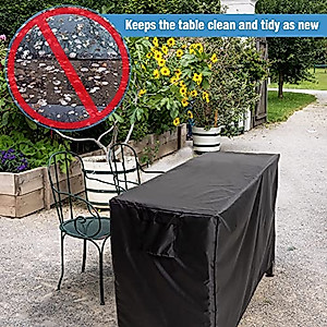 PAMASE 54" Outdoor Prep Table Cover for Keter Unity XL Portable Table Storage Cabinet, Waterproof Heavy Duty BBQ Grill Table Cover (Black)