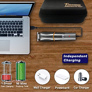 TUSHANGGE Beard Trimmer for Men Electric Razor Waterproof Professional Hair Clippers 6 in 1 Cordless Grooming Kit USB Rechargeable with Travel Case