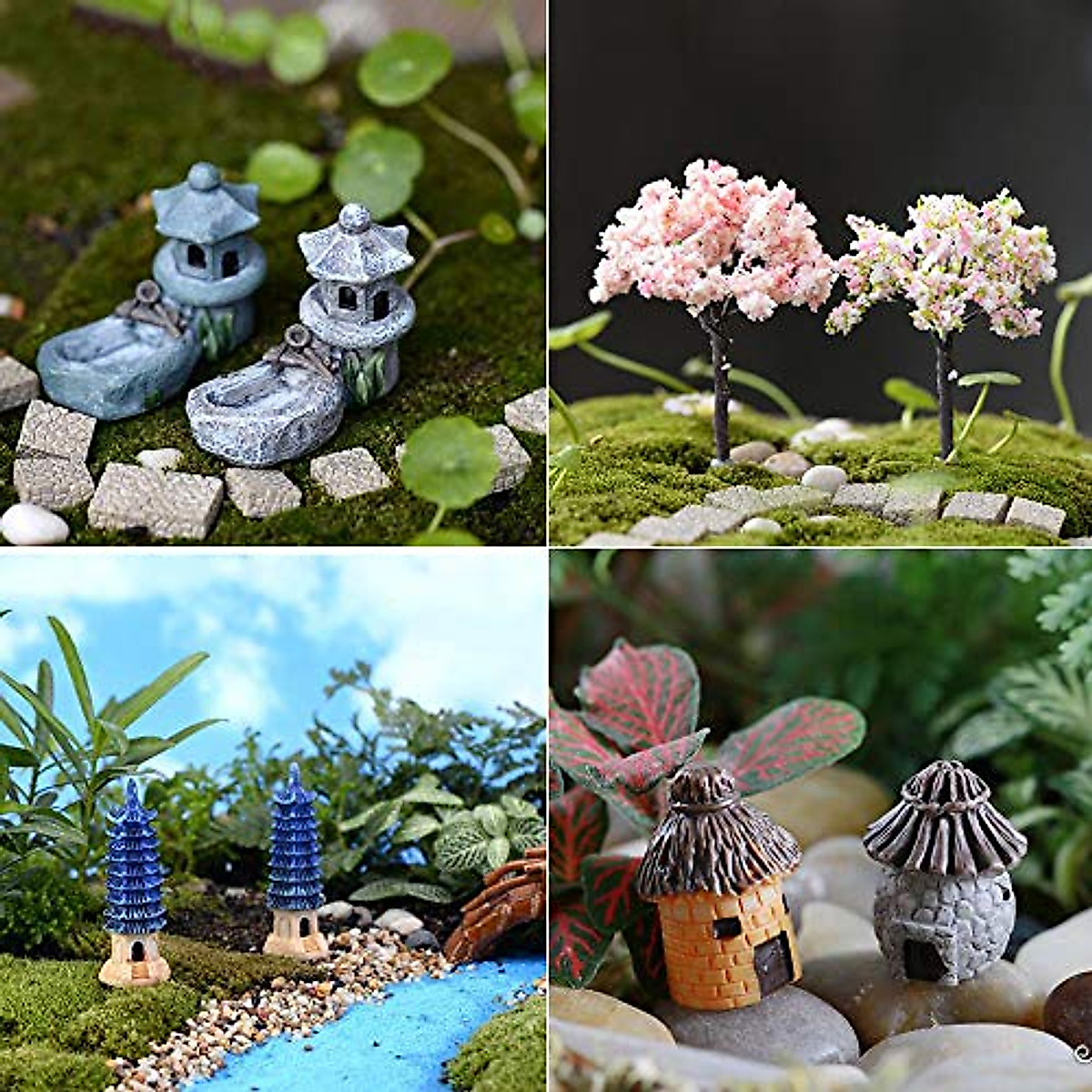 Trasfit Set of 23 Zen Garden Accessories, Mini Meditation Zen Tray Items Kit, Fairy Garden Accessories for Micro Landscape Decoration Plant Pots Bonsai Craft Decor