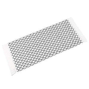 Moroccan Hand Woven Bathroom Rug, Fringe Rug for Bedroom, Cotton Woven Boho Tassel Throw Rug,Tribal Decorative Throw Rugs Carpet for Laundry Hallway Kitchen Sink,Exquisite Geometric(2'x4.3', Black)