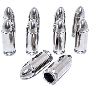 Steelworx 9mm Stainless Steel Snap Caps/Dry Fire Training Rounds (10x Silver)