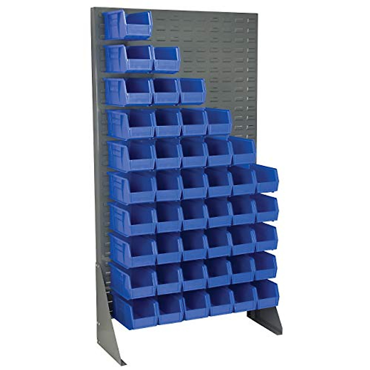 Akro-Mils 30661 Louvered Steel Single Sided Floor Rack Garage Organizer for Mounting AkroBin Storage Bins, (36-Inch L x 13-Inch W x 66-Inch H), Grey