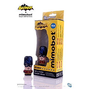 8GB Robin DC Comics MIMOBOT Character USB Flash Drive with Bonus preloaded Batman Themed Mimory Content, Limited Edition by Mimoco