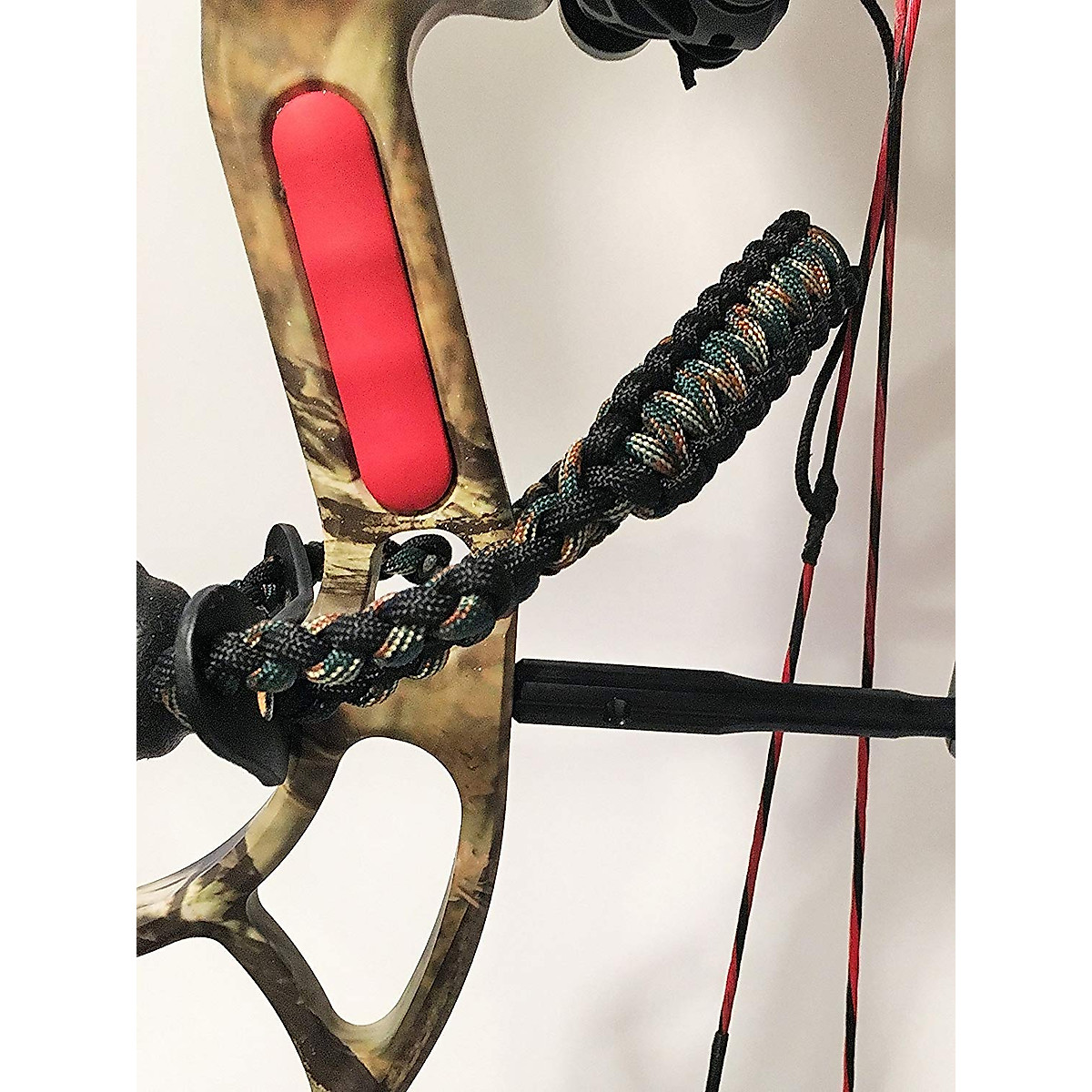 Ten Point Gear Bow Archery Wrist Sling 550 Paracord - Survival Hunting Shooting - Durable Leather with Metal Grommet (Multiple Color Options) (Woodland Camo)