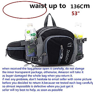 XianYingXu Multifunctional Water Resistant Outdoor Waist Pack Backpack Shoulder Bag Daypack with Water Bottle Pockets Waist Bag Fanny Pack for Running/Hiking/Camping/Cycling/Traveling (Black)