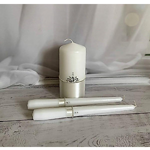 Magik Life Unity Candle Set for Wedding - Wedding Unity Set for Reception and Ceremony - Candle Sets - 6 Inch Pillar and 2 * 10 Inch Tapers
