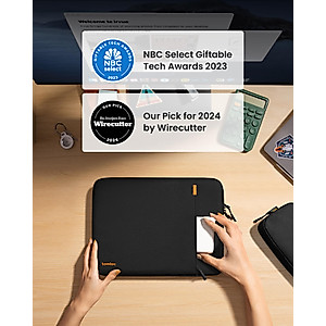 tomtoc 360 Protective Laptop Sleeve Set for 14-inch MacBook Pro M2/M1 Pro/Max A2779 A2442 2023-2021, 12.9 iPad Pro 3rd-6th Gen with Keyboard, Water-Resistant Laptop Case with Organized Accessory Pouch