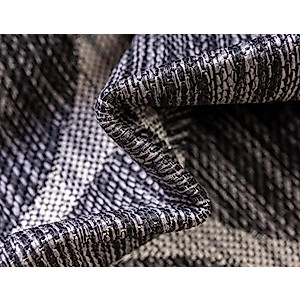 Unique Loom Outdoor Botanical Collection Botanical, Coastal, Vines, Indoor and Outdoor Area Rug (5' 0 x 8' 0 Rectangular, Charcoal Gray/Beige)