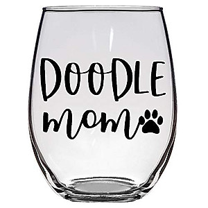 Doodle Mom - Premium 21oz Stemless Wine Glass - Gift for Doodle Lovers