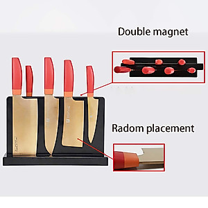 Colture Luxury Magnetic Knife Block Holder with Enhanced Double Side Magnets, Eco-Friendly ABS, Cutlery Display Stand and Storage Rack, Large Capacity, Easy to Reach, Easy to Clean (Color : Black)