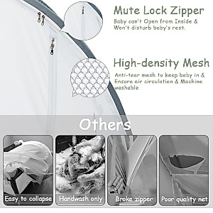 YOMECHEO Baby Crib Tent, Baby Safety Net for Cribs to Keep Baby from Climbing Out, Stable Structure Design with Strong Rods, See-Through Mesh Crib Mosquito Net